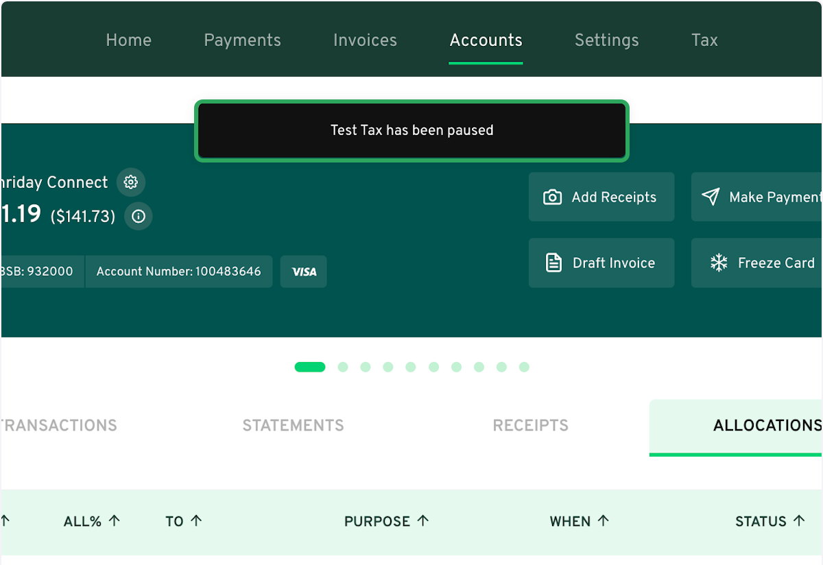 How do I pause an active allocation? – Thriday Help Guide